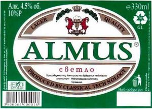 Drink Label: Almus svetlo (Pivovara Lom, BulgariaCol:BG-BEER-001390