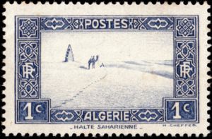 Stamp: Sahara Desert (Algeria(Landscapes and Buildings - 1936) Mi:DZ ...