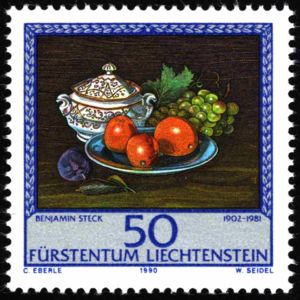 Briefmarke: Benjamin Steck paintings (Liechtenstein) (Paintings 1990 ...
