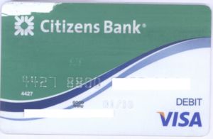 Bank Card: Citizens Bank Visa (Citizens Bank, United States of ...