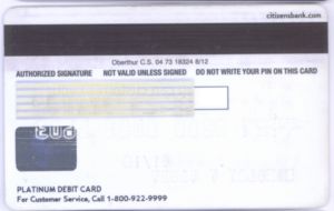 Bank Card: Citizens Bank Visa (Citizens Bank, United States of ...