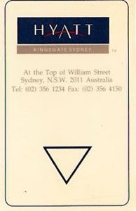 Hotel Card: Hyatt Kingsgate Sydney (Hyatt, AustraliaCol:AUS-00080