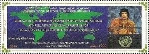 Stamp: Gaddafi's Speech to the UN - English Inscription (Libya(Muammar ...