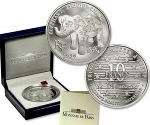 Coin: 10 Francs (1,5 euro - Shang Dynasty Elephant) (France) (1996-1997 ...