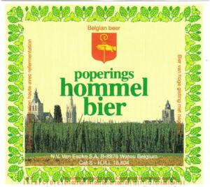 Drink Label: Poperings Hommelbier (Brouwerij Van Eecke, BelgiumCol:BE ...