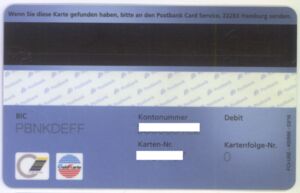 Bank Card: Postbank VPay (Postbank, Germany, Federal RepublicCol:DE-VP-0022