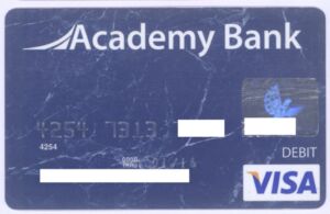 Bank Card: Academy Bank Visa (Academy Bank, United States of AmericaCol ...