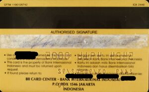 Bank Card: Bank International Indonesia (Bank BII, IndonesiaCol:ID-MC ...