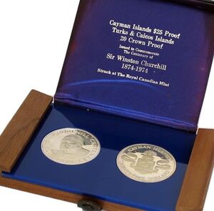 Coin: Various Crowns (Proof set 1974 - 100th Birth Anniversary of ...