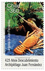 Stamp: Juan Fernandez Rock Lobster (Jasus frontalis) (Chile(425 Years ...