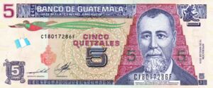 Banknote: 5 Quetzales (Guatemala(2010-2021 Issue) Wor:P-122Aa
