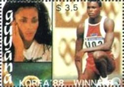 Stamp: Joyner, Lewis (Guyana(Summer Olympic Games 1988 - Seoul (Medals ...