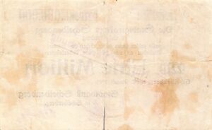 Banknote: 1 Million Mark (German Notgeld(Scheibenberg) Kel:4951d.1