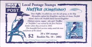 Stamp: "Nuffica" (Sacred Kingfisher) Booklet (Norfolk Island(Nuffka ...