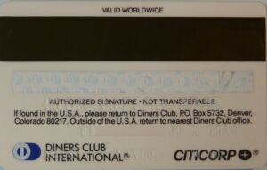 Bank Card: Diners Club International (Diners Club International USA ...