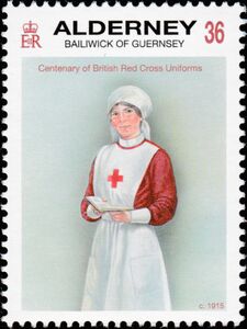 Stamp: Female VAD (Voluntary Aid Detachment) Uniform, c. 1915 (Alderney ...