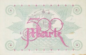 Banknote: 500 Mark (German Notgeld) (Hamburg) Mül:4-1975.2b