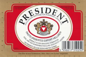 Drink Label: President (Dreher Sörgyár (SABMiller), HungaryCol:HU-BEER ...