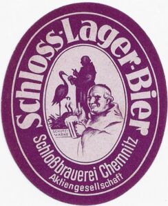 Drink Label: Schloss Lager Bier (Schlossbrauerei Chemnitz AG, Germany ...