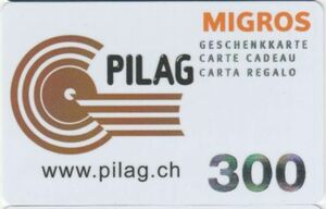 Gift Card: Pilag (Migros, Switzerland(Migros) Col:CH-MIG-1356-300 💳