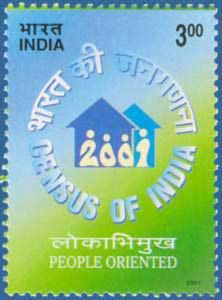 Stamp: Census of India (IndiaMi:IN 1821,Sn:IN 1881,Yt:IN 1587,Sg:IN 1988