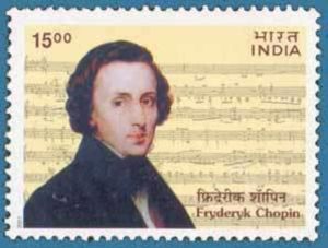 Stamp: 190th Birth Anniversary of Frédéric Chopin (1810-1849) (IndiaMi:IN 1831,Sn:IN 1890,Yt:IN ...