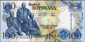Bancnote: 100 Pula (Botswana(Emisiunea nedatata 2002-2008) Wor:P-29b
