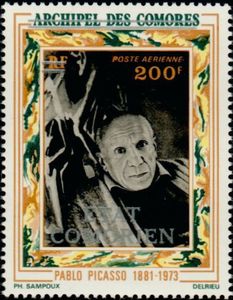 Stamp: Pablo Picasso (1881-1973) overprinted (Comoros(Overprints - 1975 ...