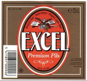 Drink Label: Excel Premium Pils (Bavik-De Brabandere, BelgiumCol:BE ...