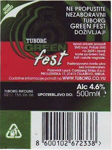 Drink Label: Tuborg Green (Pivara Čelarevo /Carlsberg Serbia/, SerbiaCol:RS-BEER-000346