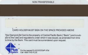 Bank Card: CPB Diamond-Tel Card (Central Pacific Bank, United States of ...