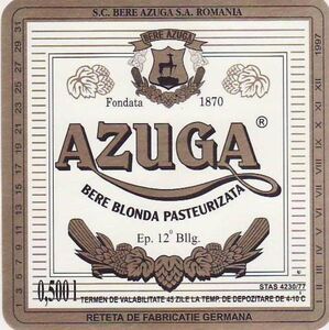 Drink Label: Azuga (Fabrica de bere Azuga, RomaniaCol:RO-BEER-000505
