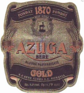 Drink Label: Azuga Gold (Fabrica de bere Azuga, RomaniaCol:RO-BEER-000507