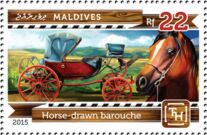 Stamp: Horse-drawn barouche (Maldives(Transport History (2015)) Mi:MV ...