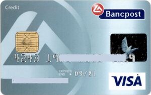 Bank Card: Bancpost logo (BancPost, RomaniaCol:RO-VI-0025.07