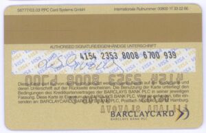 Bank Card: Barclaycard Visa Gold (BARCLAYS BANK PLC, Germany, Federal ...