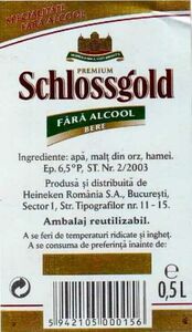 Drink Label: Schlossgold Bier (Heineken Romania S.A., RomaniaCol:RO-BEER-000593