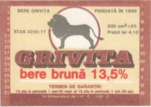 Drink Label: Grivita (Fabrica de bere Grivita, RomaniaCol:RO-BEER-000627