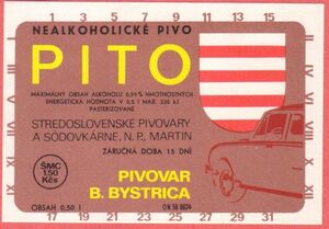 Drink Label: P4-Pito (Pivovar Banska Bystrica, SlovakiaCol:SK-BEER-001095
