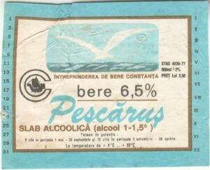 Drink Label: Pescarus 6,5% (Fabrica de bere Constanta, RomaniaCol:RO ...