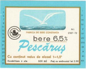 Drink Label: Pescarus 6,5% (Fabrica de bere Constanta, RomaniaCol:RO ...
