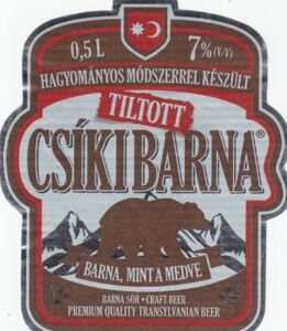 Drink Label: Csíki Barna (Csíky sör, HungaryCol:HU-BEER-001395