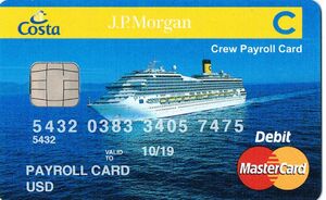 Bank Card: Costa - Crew Payroll Card (J.P.Morgan, ItalyCol:IT-MC-0057.01