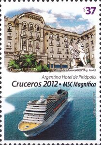 Stamp: MSC Magnifica (Uruguay(Cruise ships and Tourist attractions ...