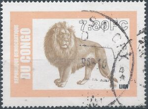 Stamp: Lion (Panthera leo) (Congo, Democratic Republic (Kinshasa ...