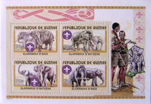 Stamp: African Elephant (Loxodonta africana), Asian Elephant (Eleph ...