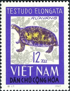 Stamp: Elongated Tortoise (Testudo elongata) (Vietnam(Reptiles) Mi:VN ...