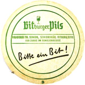Beer Coaster: Bitburger (Bitburger Brauerei, Germany, Federal ...