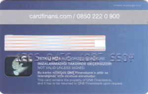 Bank Card: CARDFİNANS (Finansbank, Türkiye (Turkey)Col:TR-VI-0398 💳