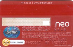 Bank Card: AKBANK - neo (Akbank T.A.Ş., Türkiye (Turkey)Col:TR-MC-0322